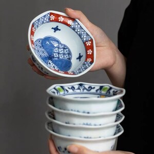 Set of 5 Octagon Hasami-yaki Mini Bowls Appetizer Banchan Dish/ Ice ...