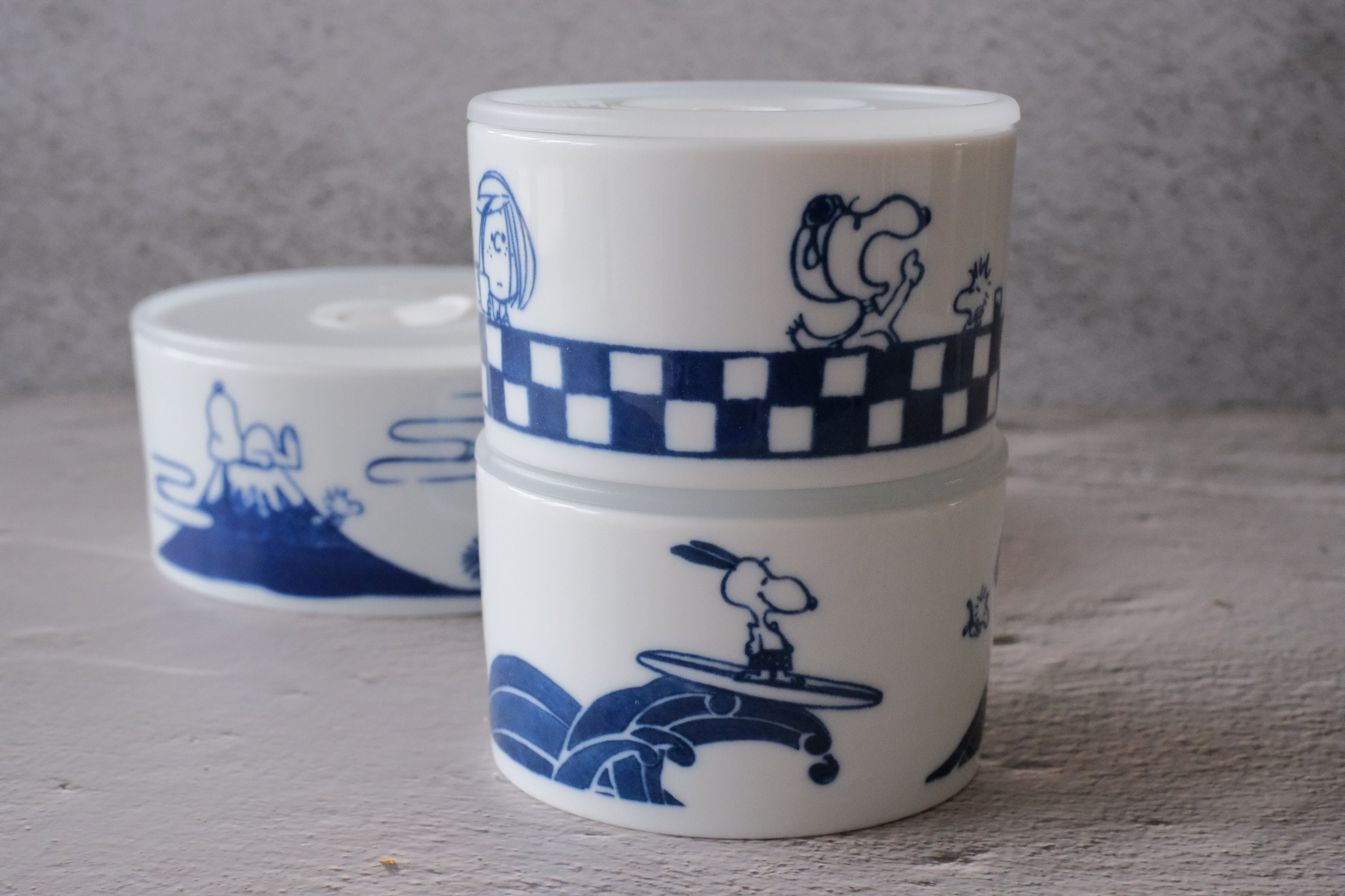 Set of 3 Snoopy Japan Indigo Ceramic Airtight Container - Etsy Canada