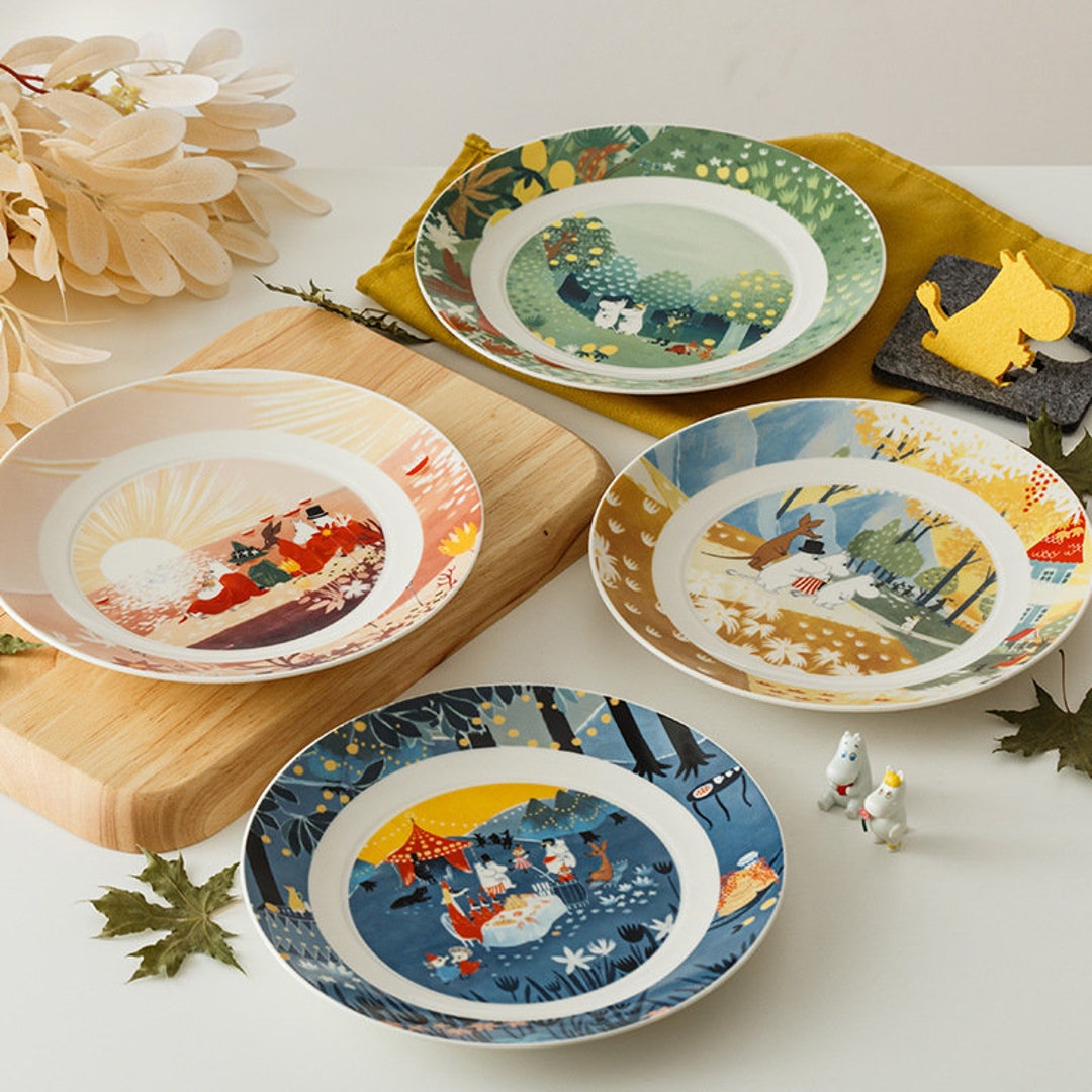 The Moomins Made in Japan Porcelain Plates Set of 4 Rare Collectable ...