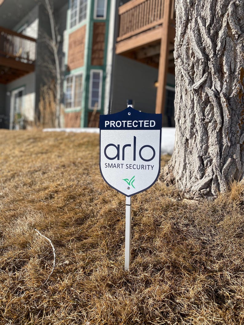 New Arlo Security Yard Sign Aluminum + (2) 3M Arlo Security Stickers - Etsy