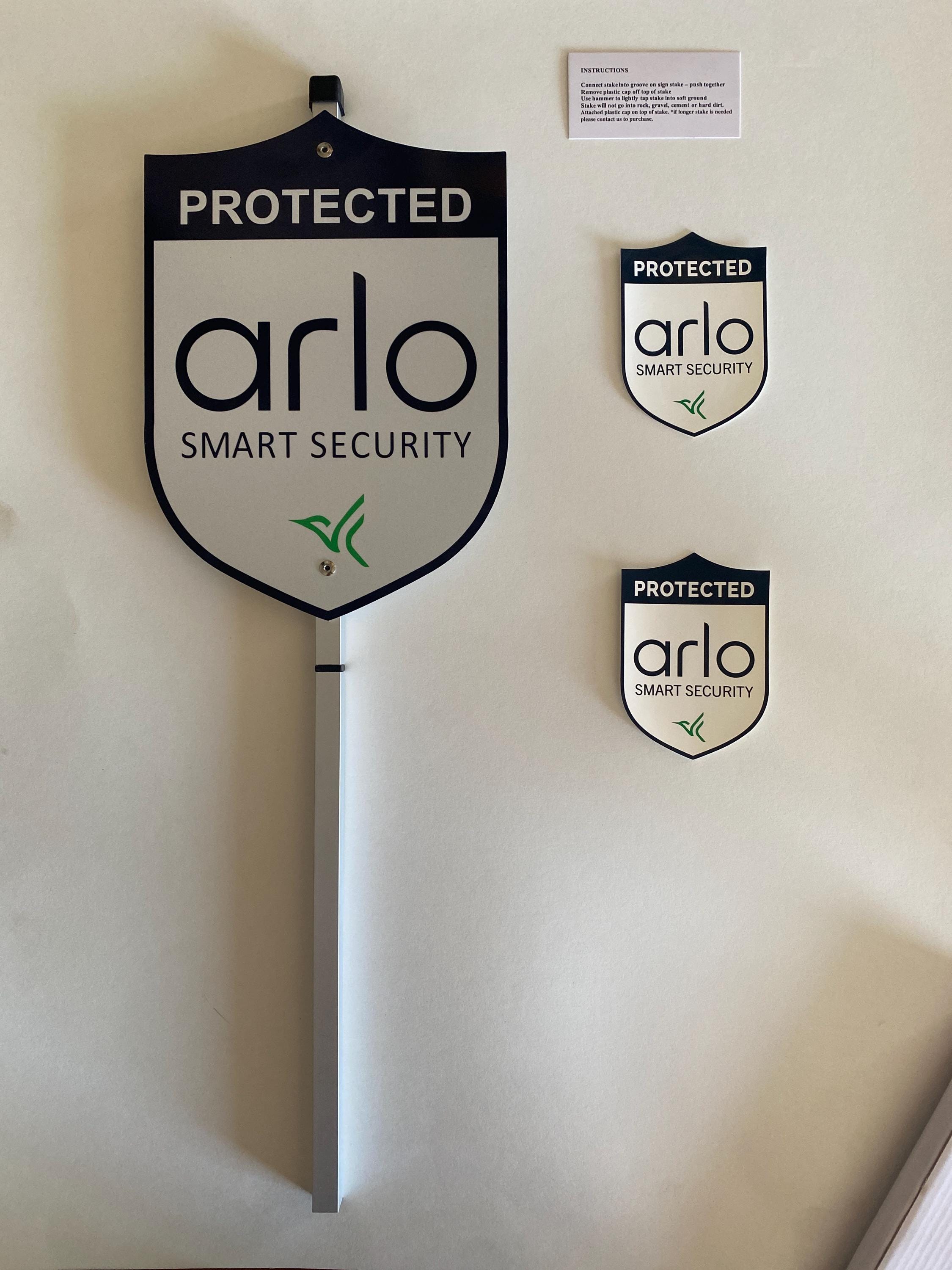 New Arlo Security Yard Sign Aluminum + (2) 3M Arlo Security Stickers - Etsy