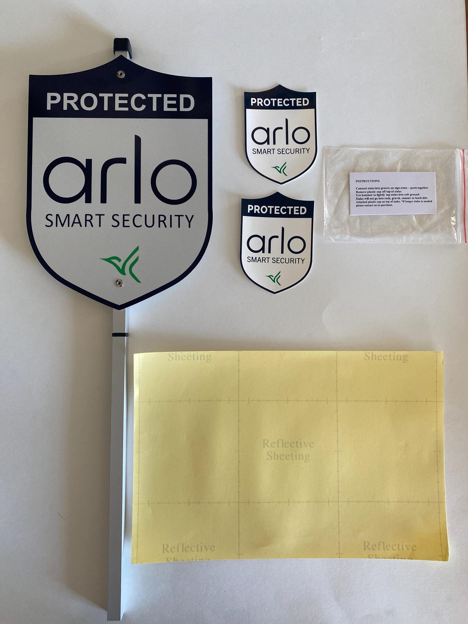 New Arlo Security Yard Sign Aluminum + (2) 3M Arlo Security Stickers - Etsy