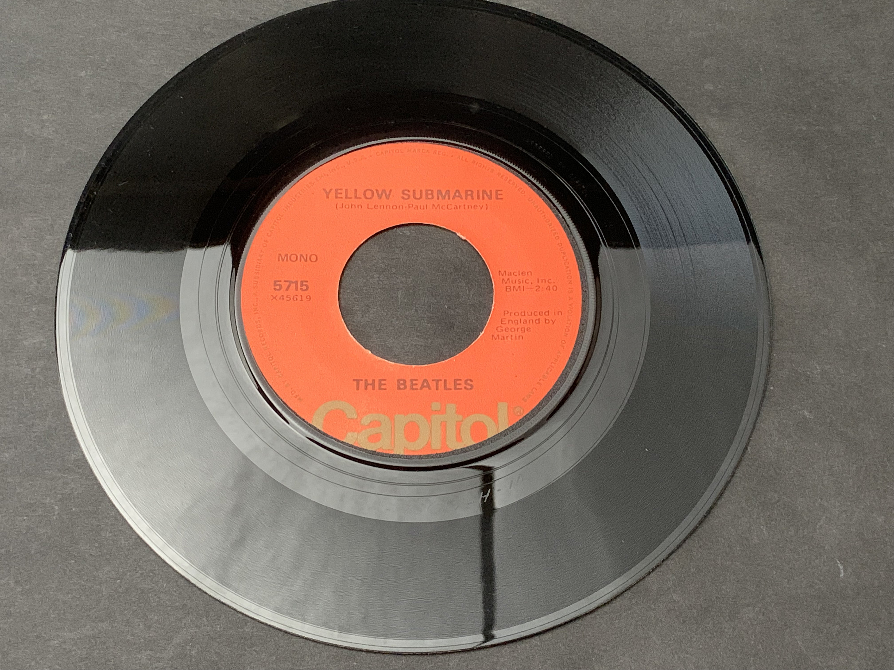 The Beatles Yellow Submarine / Eleanor Rigby 5715 Mono Capitol USA ...