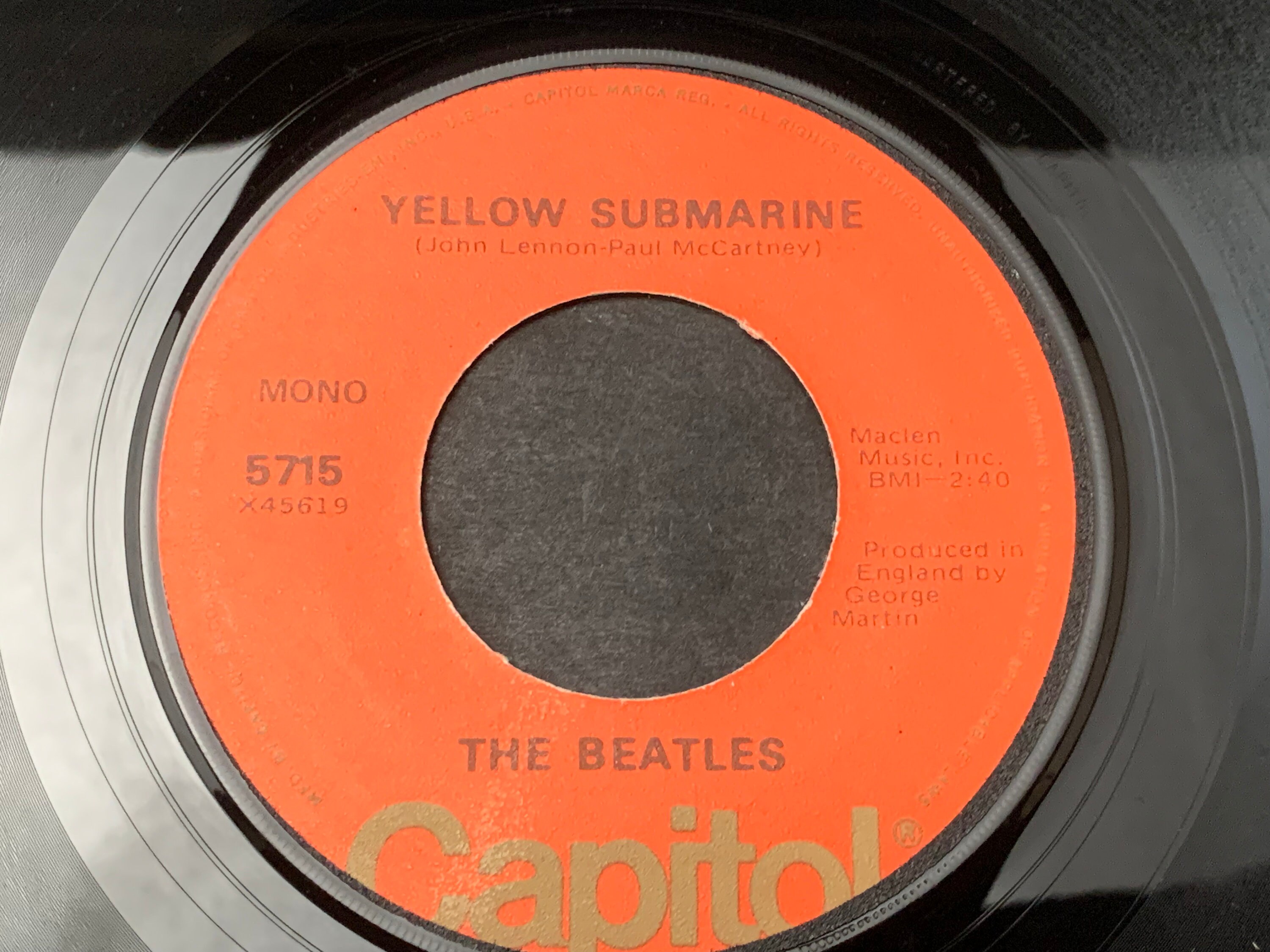 The Beatles Yellow Submarine / Eleanor Rigby 5715 Mono Capitol USA ...
