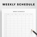 Weekly Hourly Schedule, Weekly Agenda Wall Planner, Minimal Weekly ...