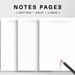 Notes Page Printable, Dotted, Grid, Lined Paper PDF, Minimalist Writing ...