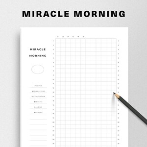 Monthly Miracle Morning Template, Fillable Routine Tracker, LIFE SAVERS ...