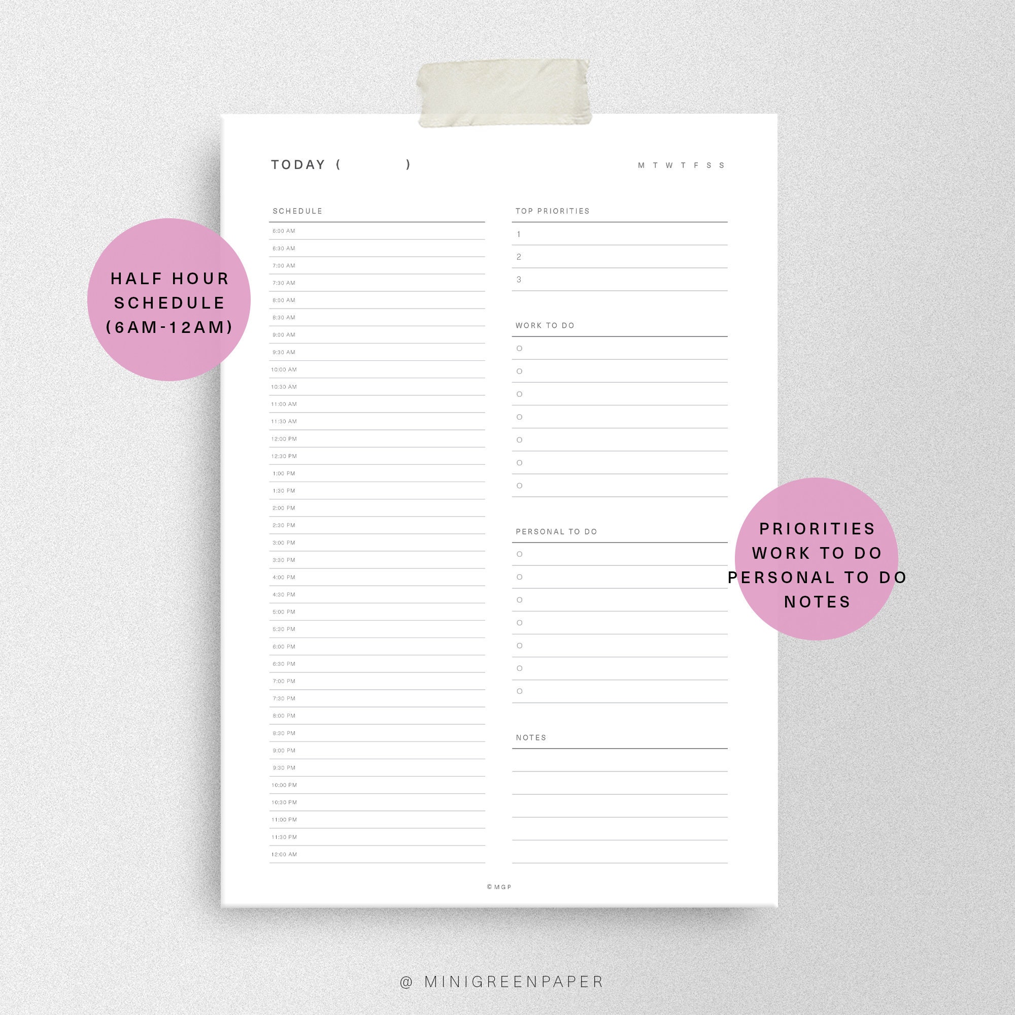 Work From Home Planner Printable, Fillable Daily Productivity Planner ...