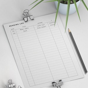 Reading Log Template Minimalist Fillable Book Tracker PDF | Etsy