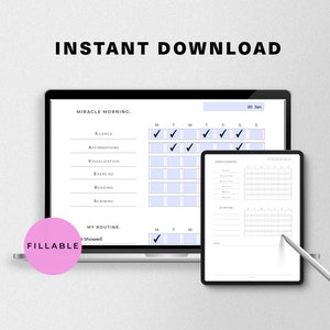 Miracle Morning Tracker Printable Morning Routine Journal | Etsy