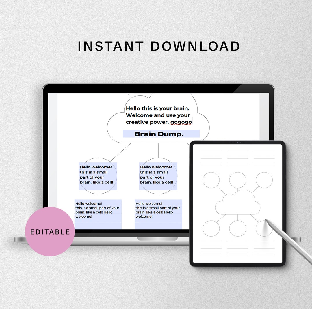 Brainstorm Template PDF, Editable Idea Worksheet, Creative Mind Map ...