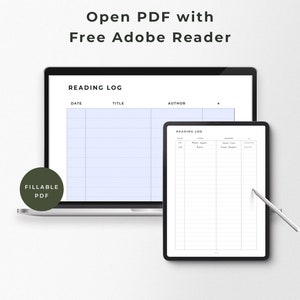 Reading Log Template Minimalist Fillable Book Tracker PDF | Etsy