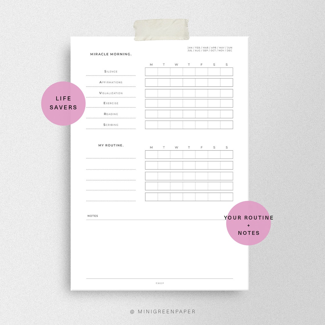 Miracle Morning Tracker | Printable Morning Routine Journal | Undated ...