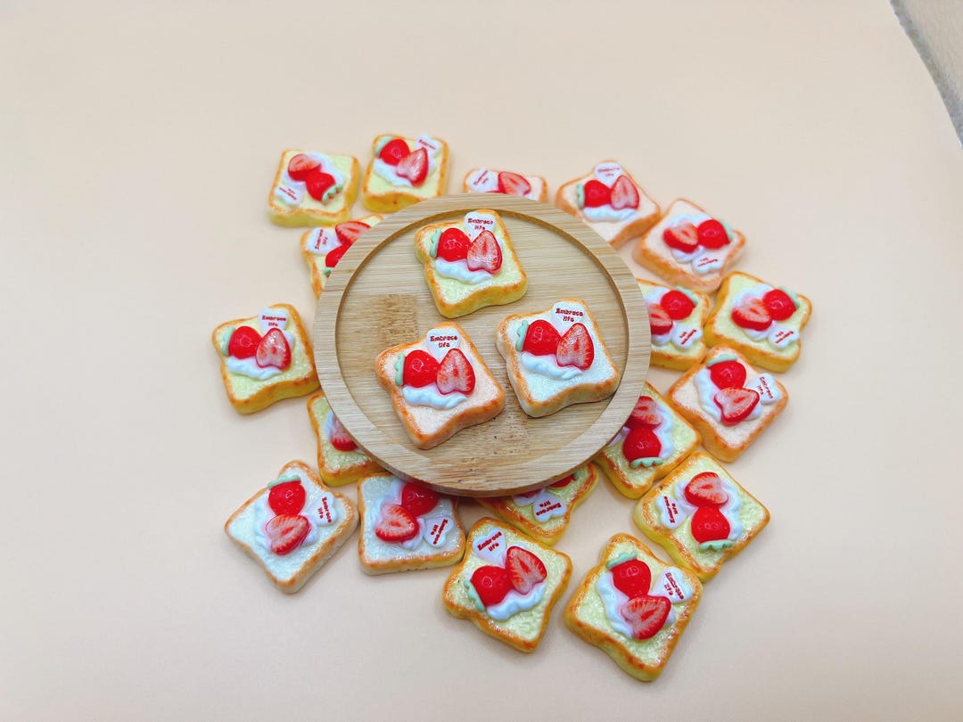 Strawberry Cream Bread Miniature Playset Miniature Food, Miniature ...