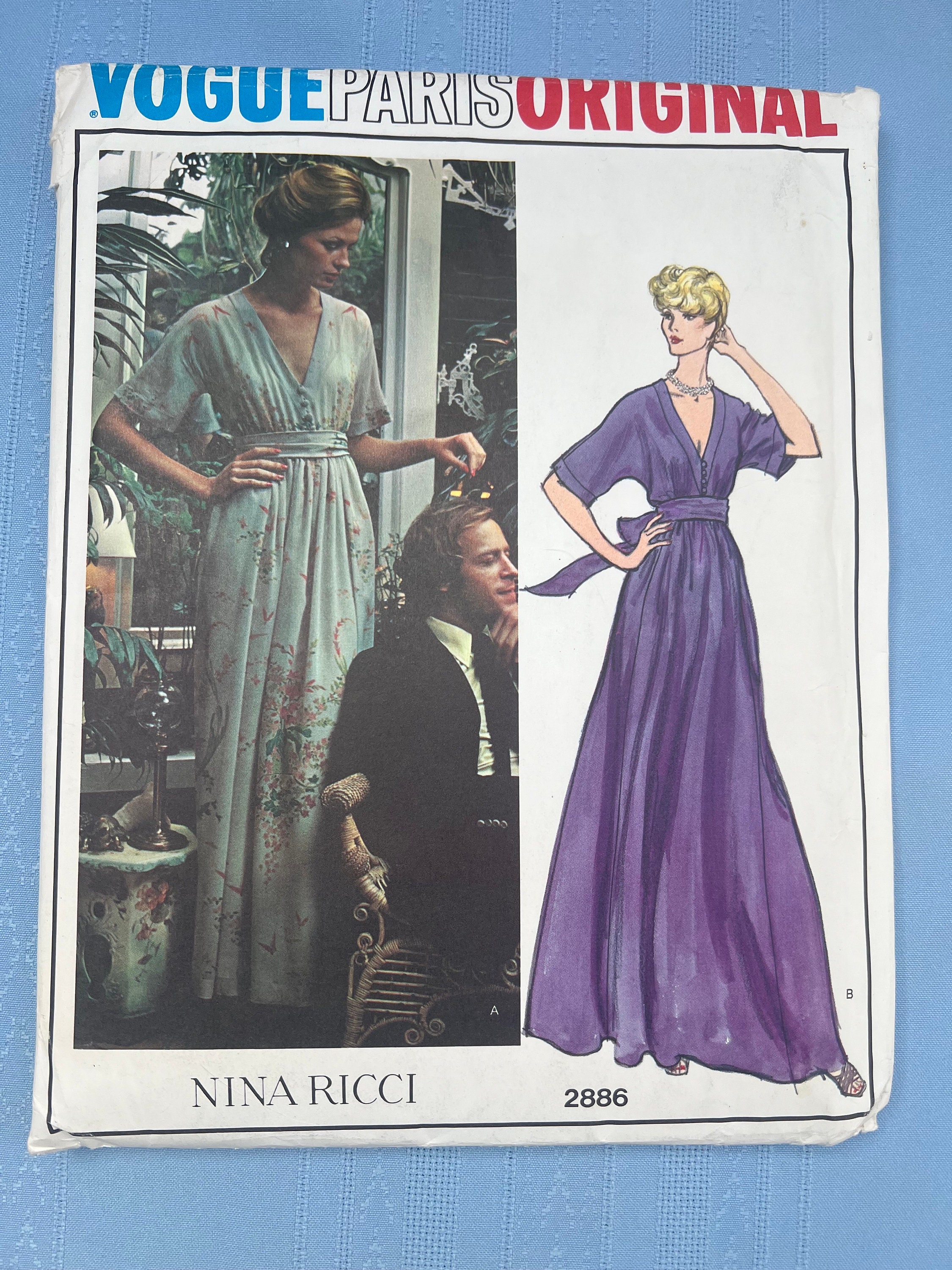 Vintage UNCUT 1970s Maxi Dress Pattern, Vogue Sewing Pattern 2886 ...