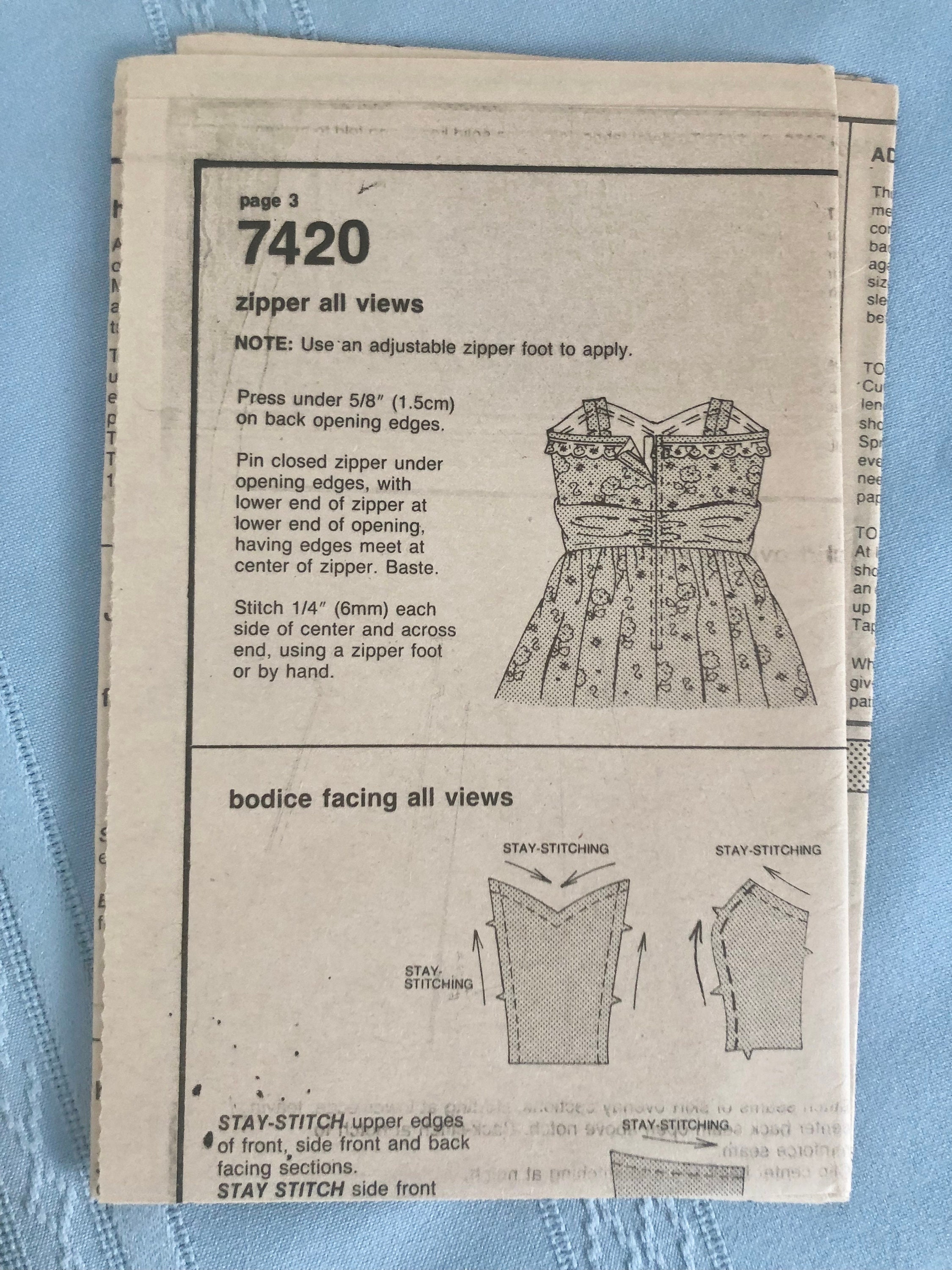1980s Simplicity 7420 UNCUT Vintage Sewing Pattern, Misses Prom Dress ...