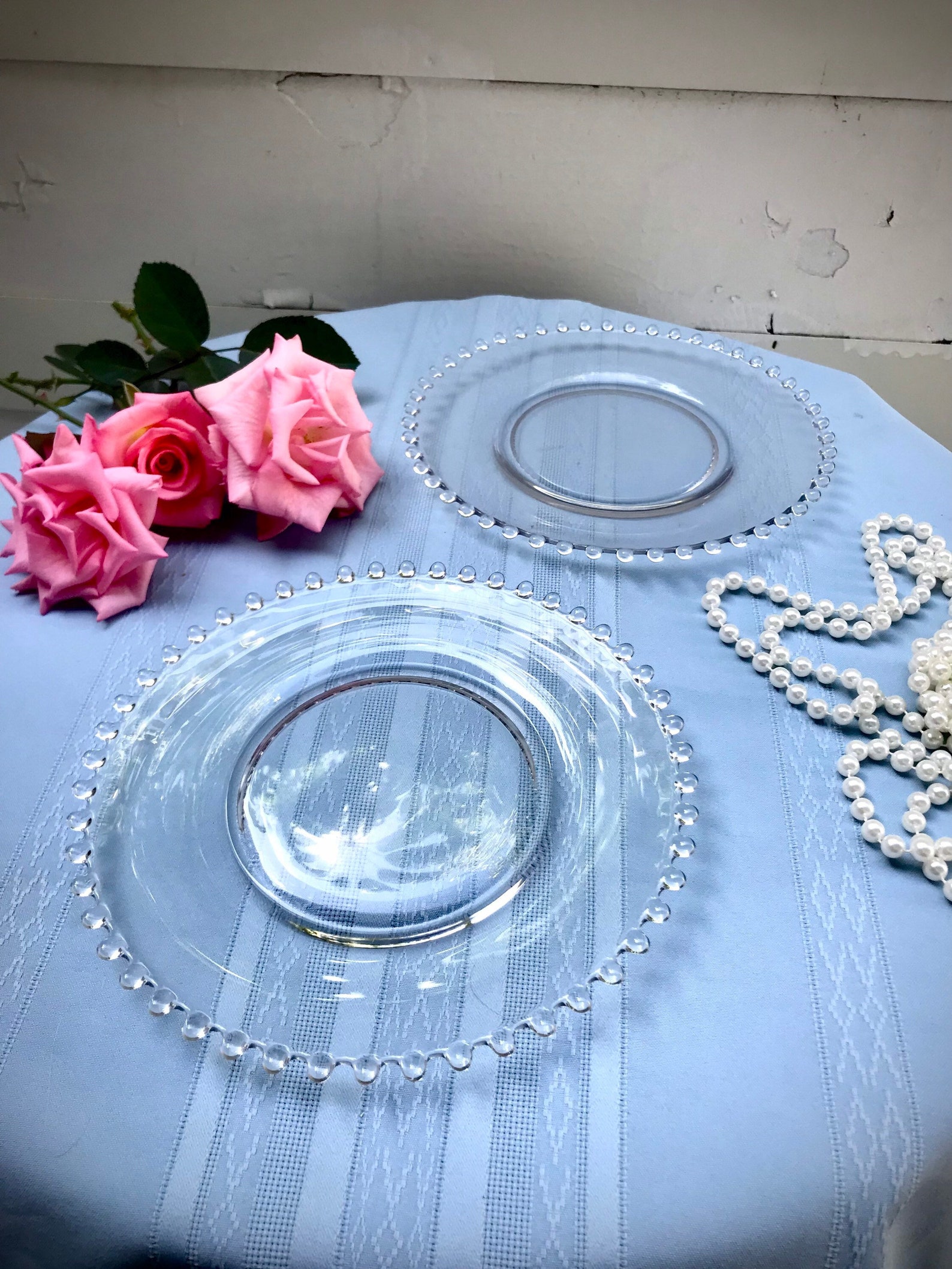 Vintage Candlewick Glass Salad Plates, Set of 2 - Etsy