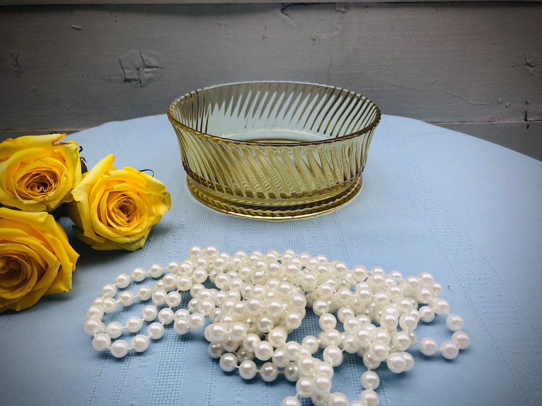 Vintage Diana Amber Candy Dish by Federal Glass - Etsy