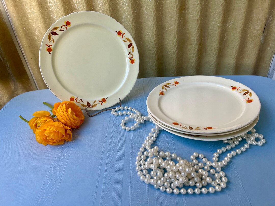 Vintage Halls Superior Jewel Tea Autumn Leaf Salad Plates Plates, Set ...