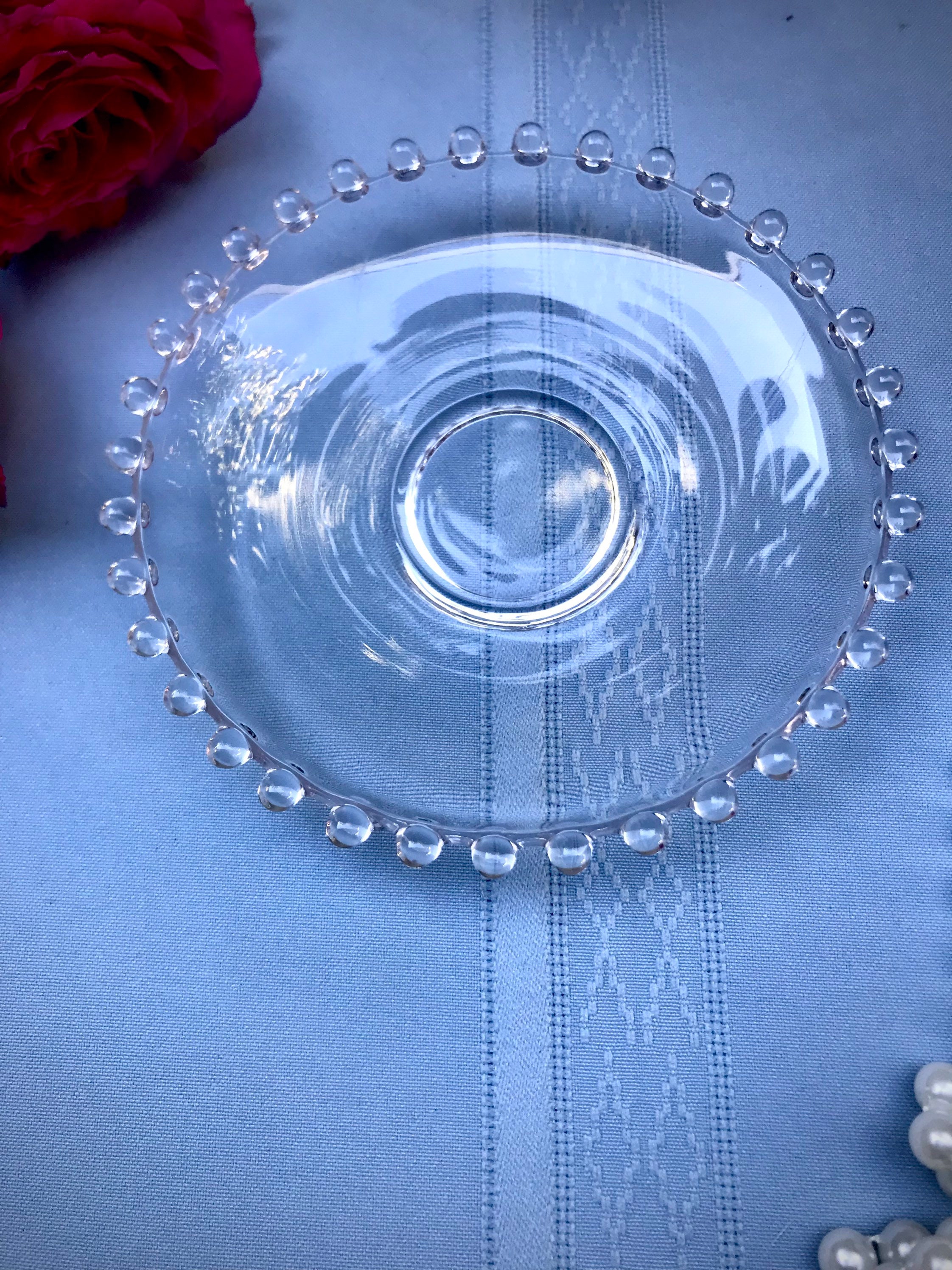 Vintage Candlewick Glass Cup and Saucer - Etsy