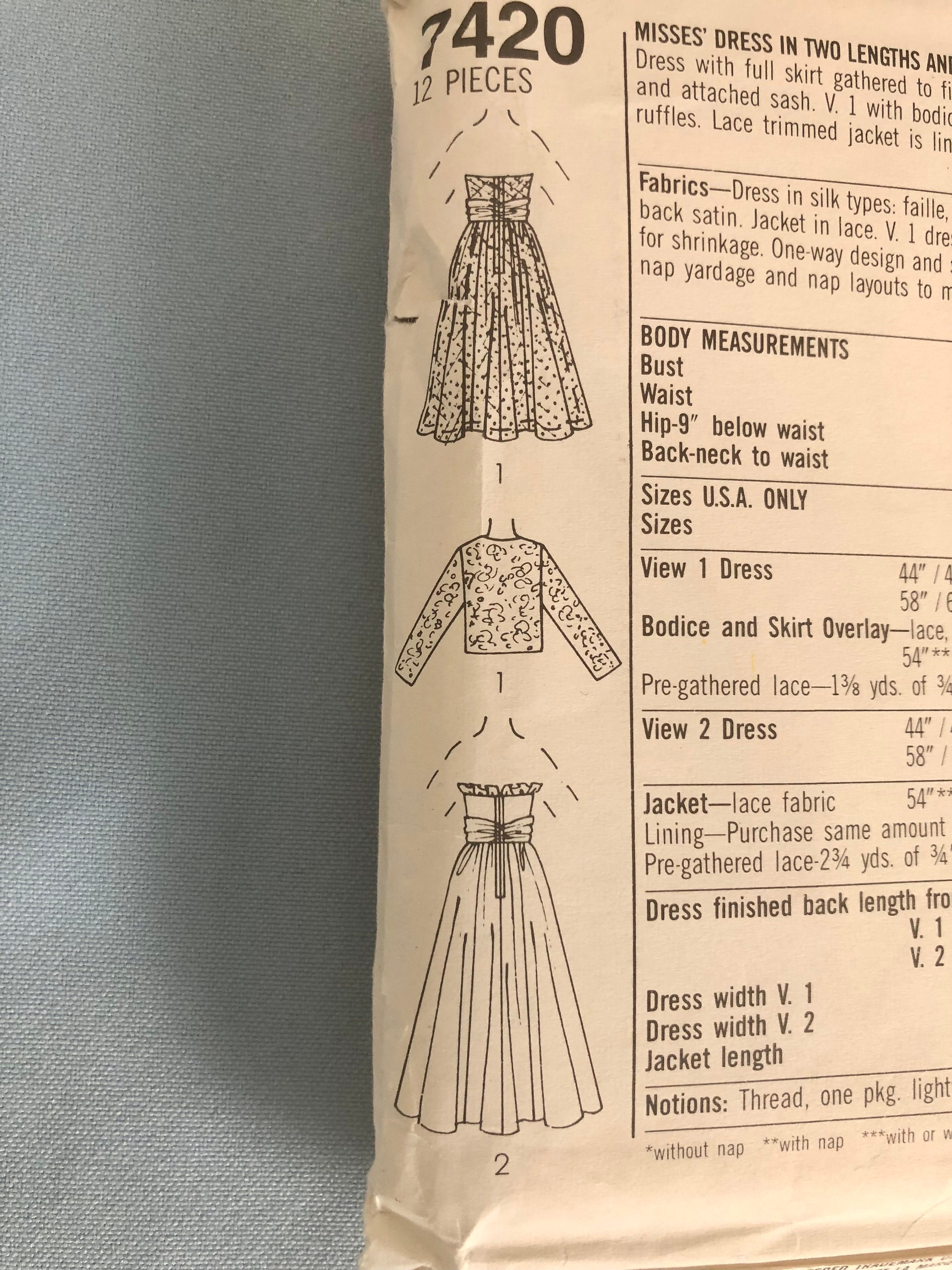 1980s Simplicity 7420 UNCUT Vintage Sewing Pattern, Misses Prom Dress ...