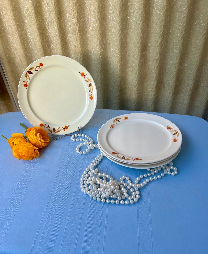 Vintage Halls Superior Jewel Tea Autumn Leaf Salad Plates Plates, Set ...
