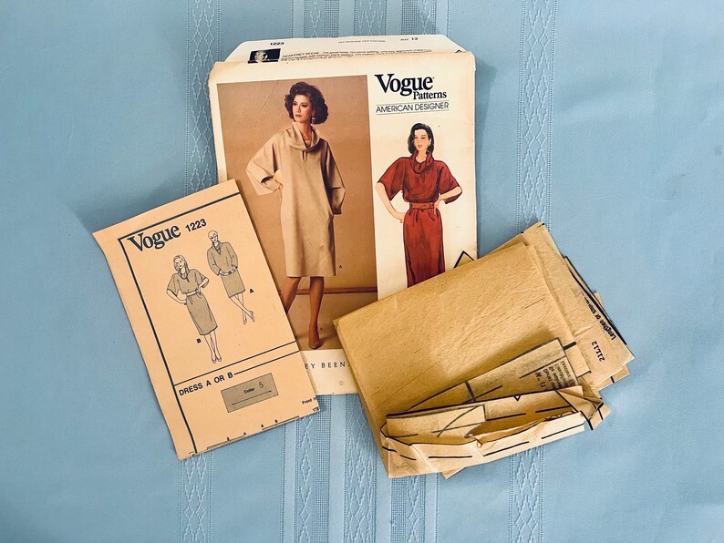Vintage 1980s Dress Pattern, Vogue Sewing Pattern 1223, American ...