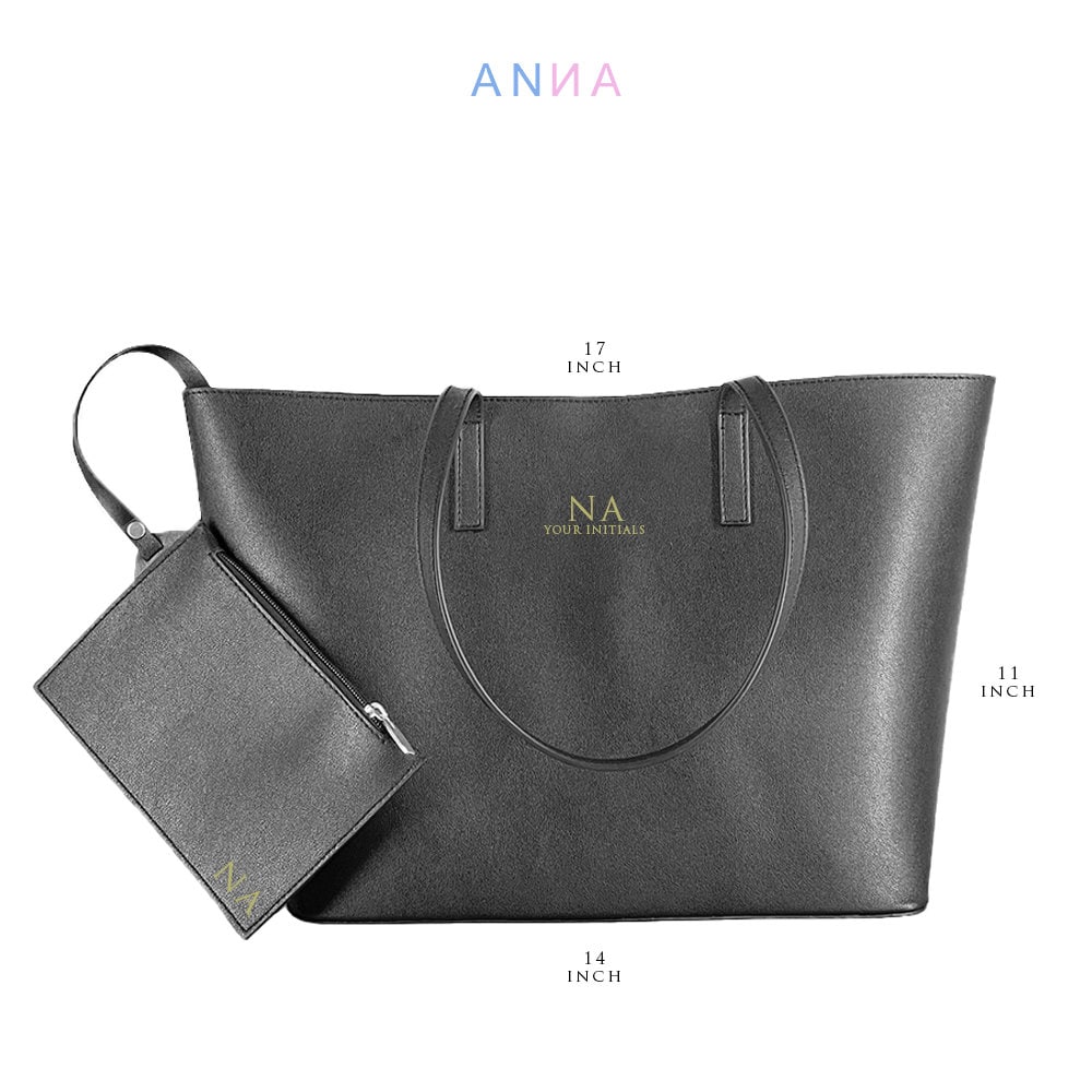 Personalized Leather Tote Bags With Your Initials Embossed - Etsy