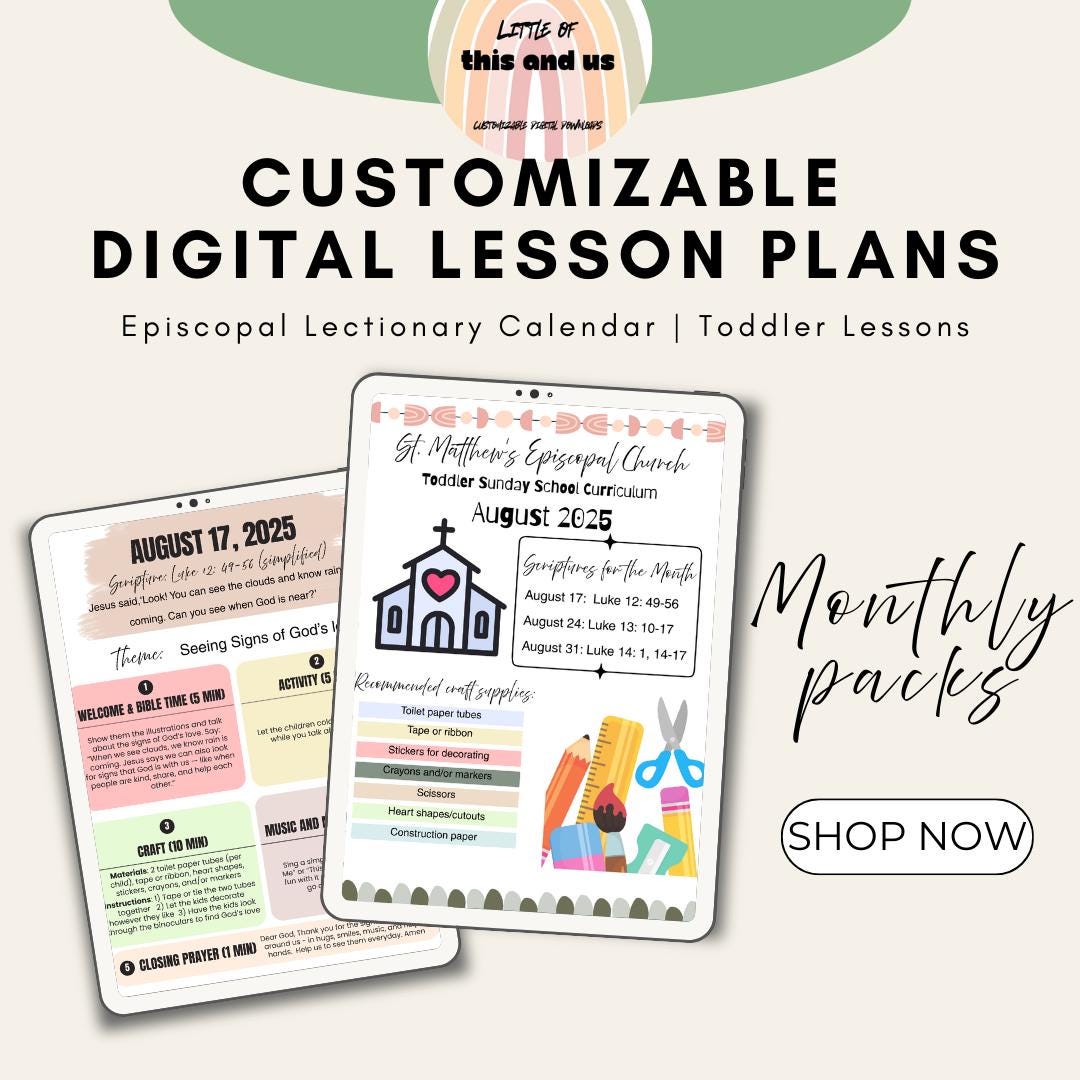 Toddler Sunday School Lesson Plans - September 2025 - Etsy