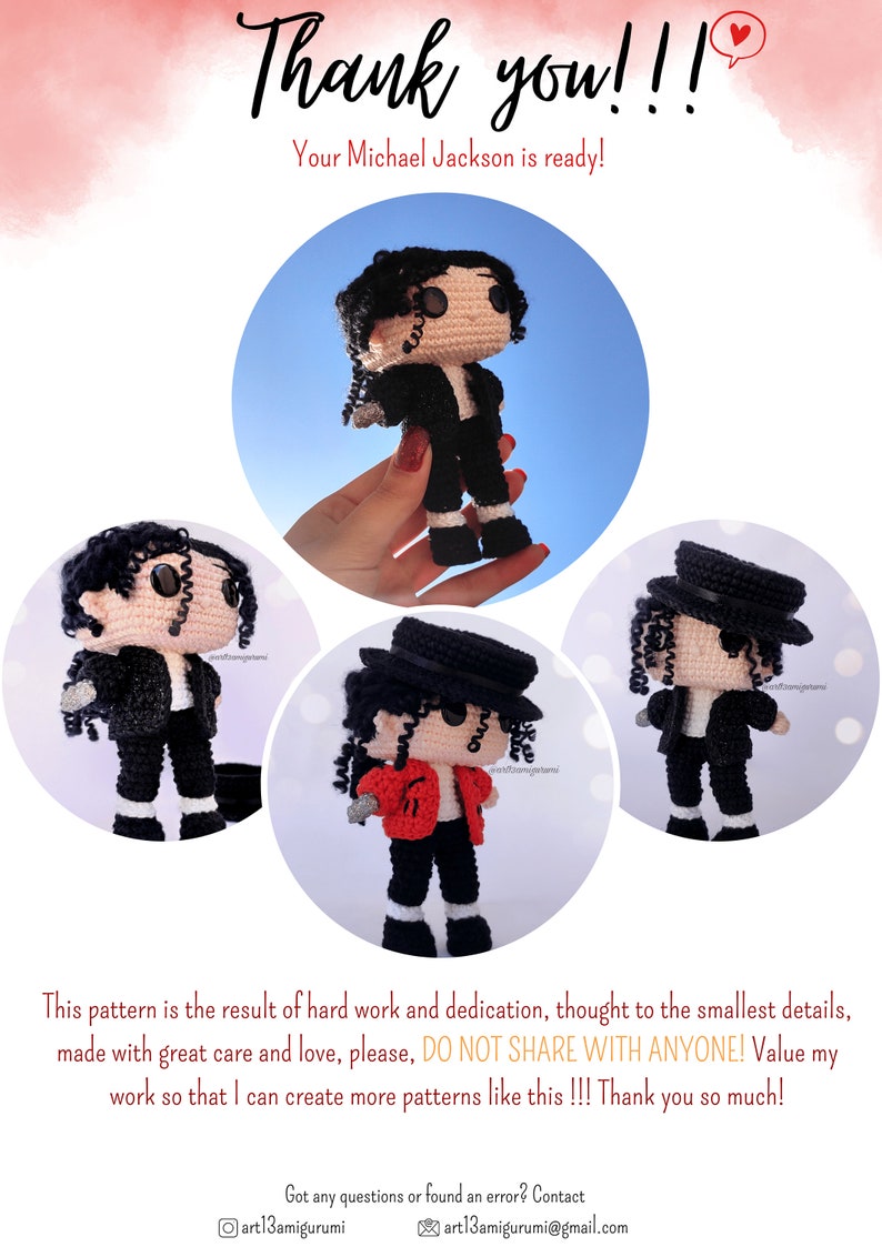 Michael Jackson Crochet Pattern Amigurumi Pattern PDF - Etsy