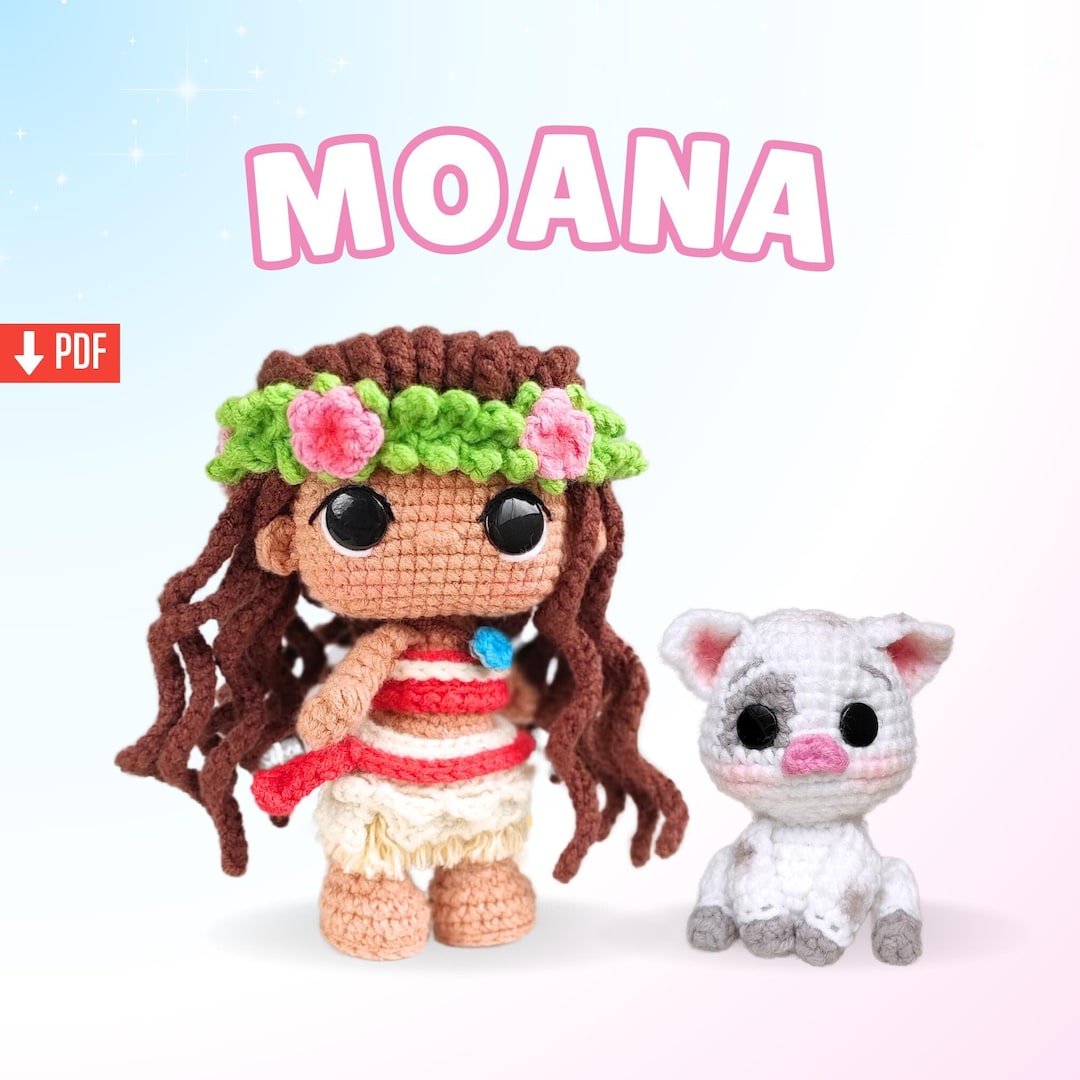 Crochet Pattern Doll Moana and Pua, PDF English Pattern, Amigurumi ...