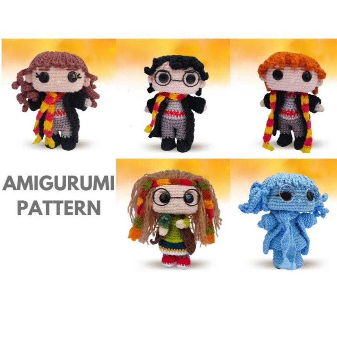 5 Patterns in PDF Witches and Wizards Combo PDF Crochet Doll Amigurumi ...