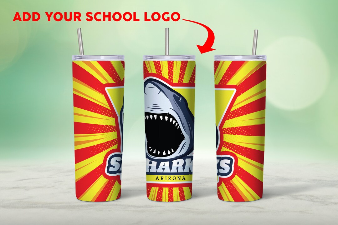 Add Your Logo, Red Yellow School Colors, 20oz Skinny Tumbler ...