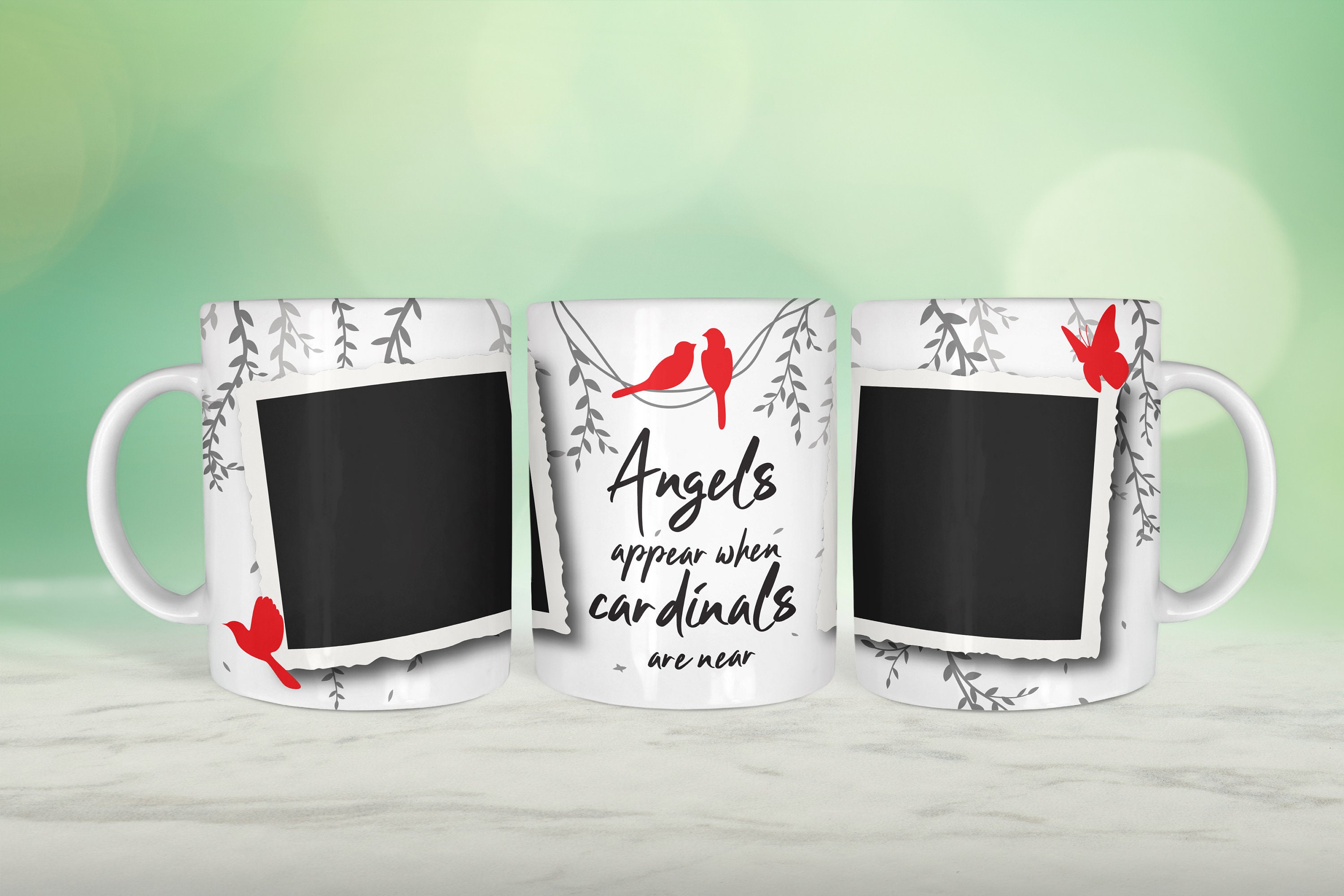 Memorial Photo Mug Sublimation Design: Cardinal Angels (PNG) - Etsy