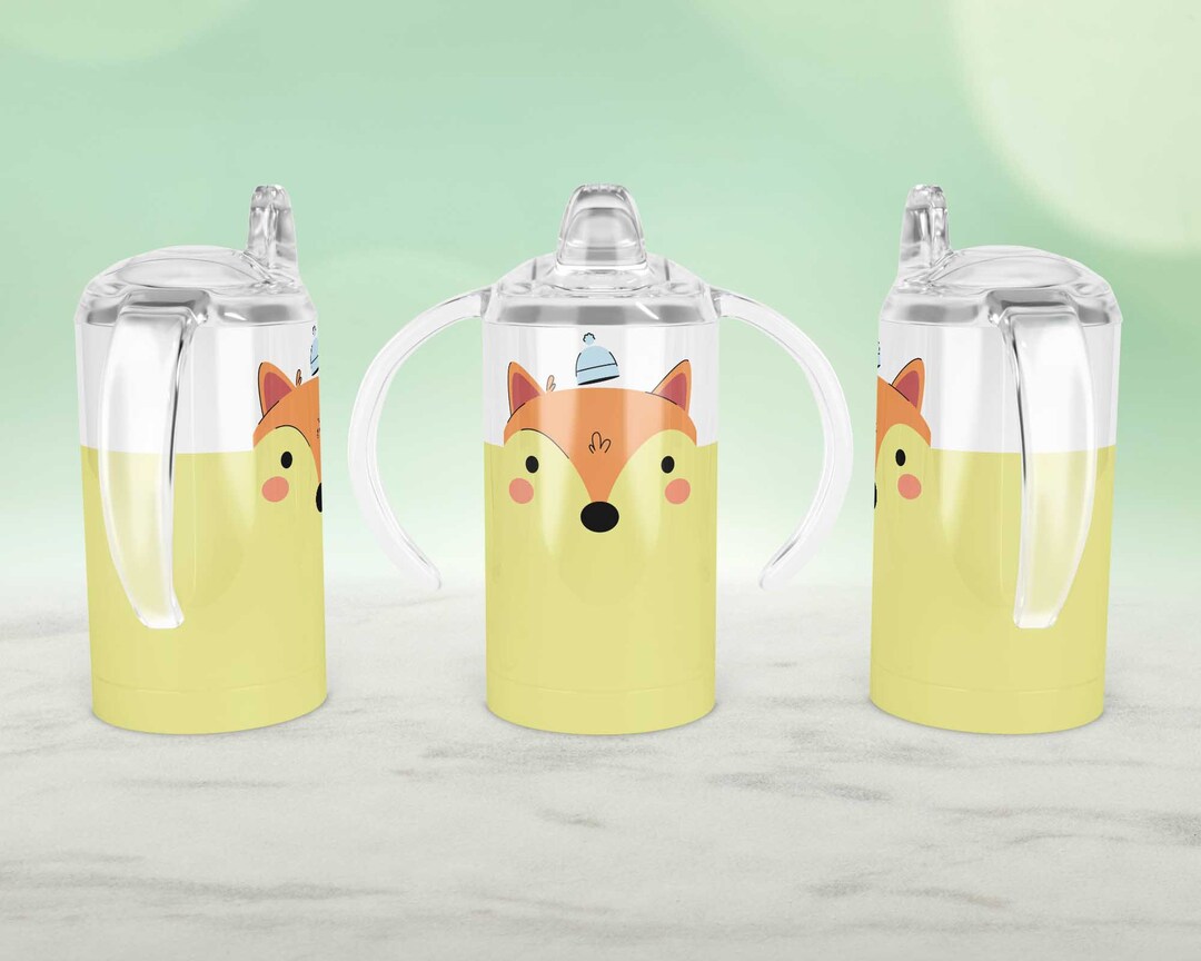 Cute Fox Design Straight Sippy Cup Sublimation SEAMLESS Pattern, Full ...