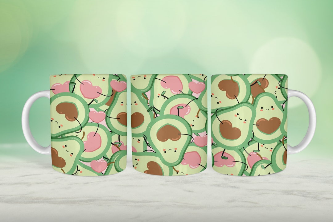 11oz Mug Sublimation Design Avocado Sublimation Avocado Hearts Mug ...
