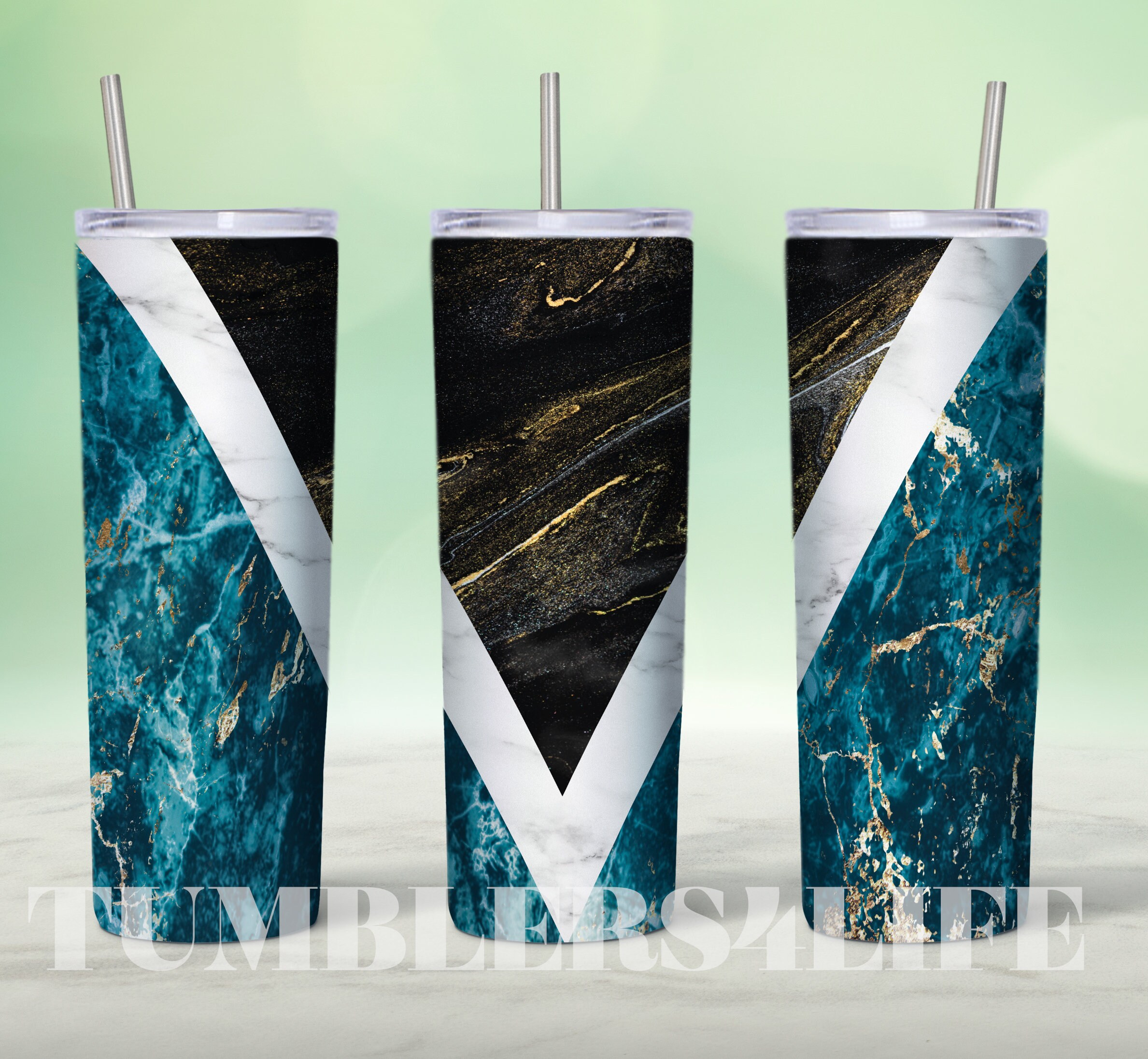 V Split Tumbler20oz Skinny Tumbler Sublimation Marble | Etsy