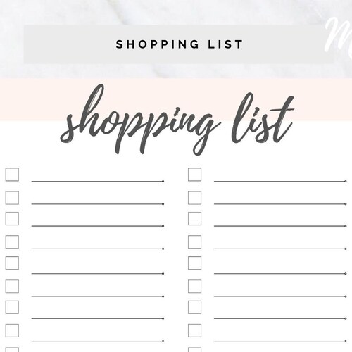 Digital Download Shopping List Printable Store List Shopping - Etsy