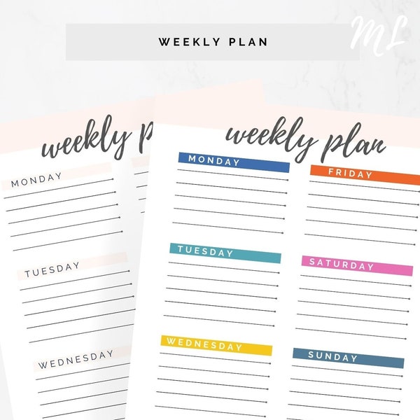 Week View Desk Calendar - Etsy