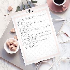 Minimal Notes Printable Dotted Note Paper Notes Page | Etsy