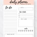 Daily Pink Planner, Printable Planner, Daily Schedule, Daily Organizer ...
