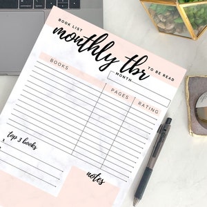 Monthly Book Page and Stars Trackers for Reading Planner or Journal ...