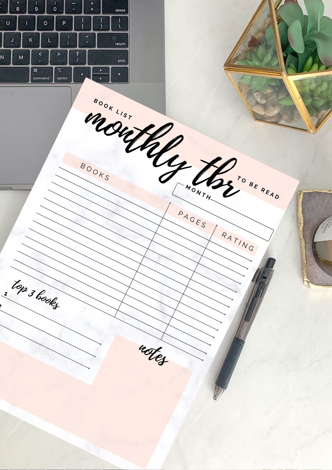 Monthly Book Page and Stars Trackers for Reading Planner or Journal ...