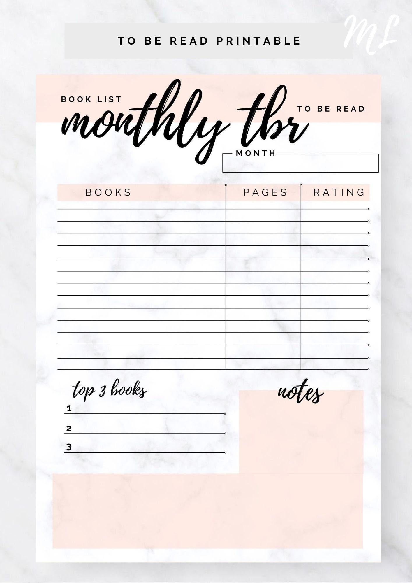 Monthly Book Page and Stars Trackers for Reading Planner or Journal ...