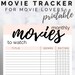 Movies to Watch List Movie Tracker Printable Movie List Printable ...