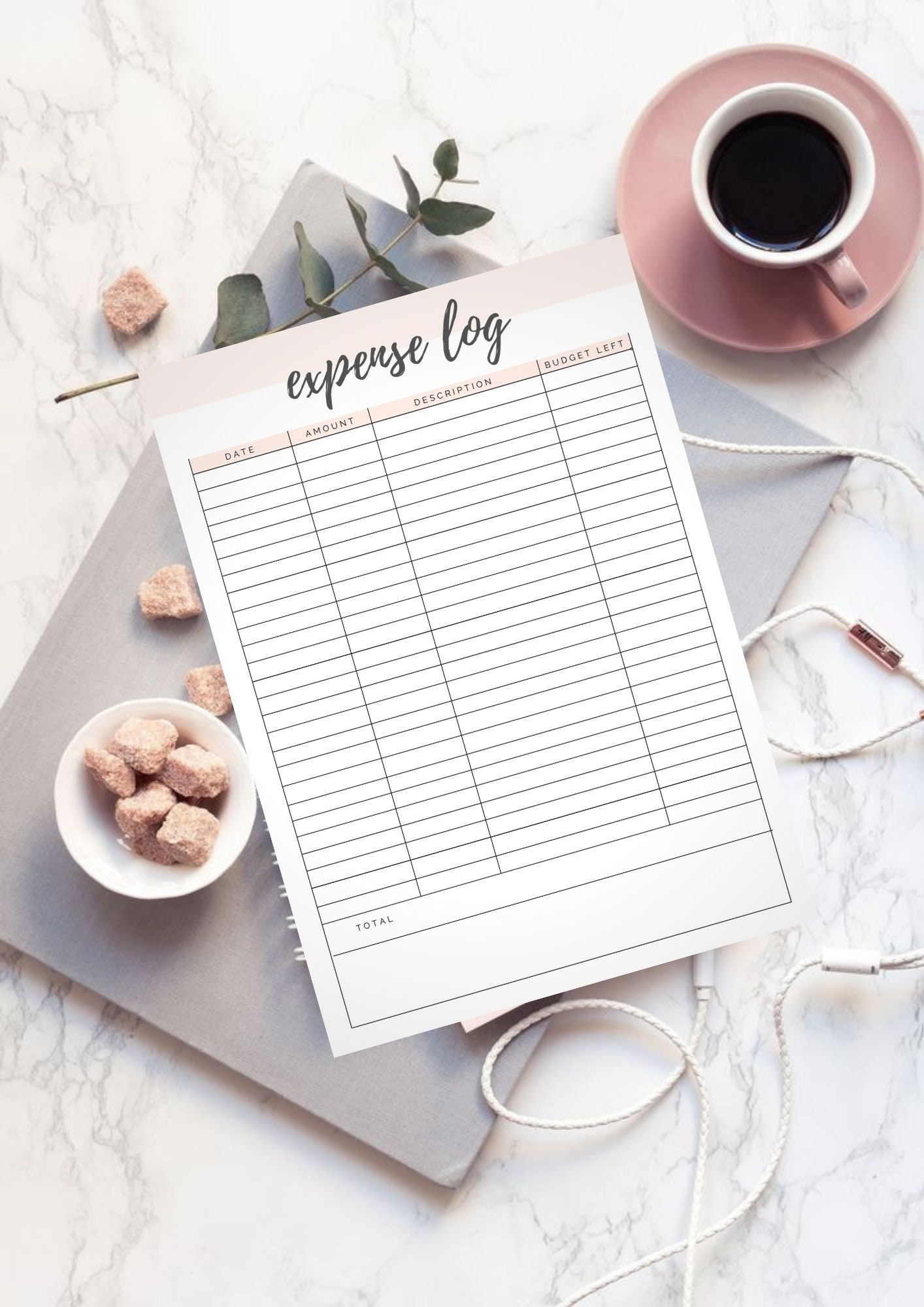 Expense Log Printable Expense Tracker Spending Sheet Purchase Personal ...