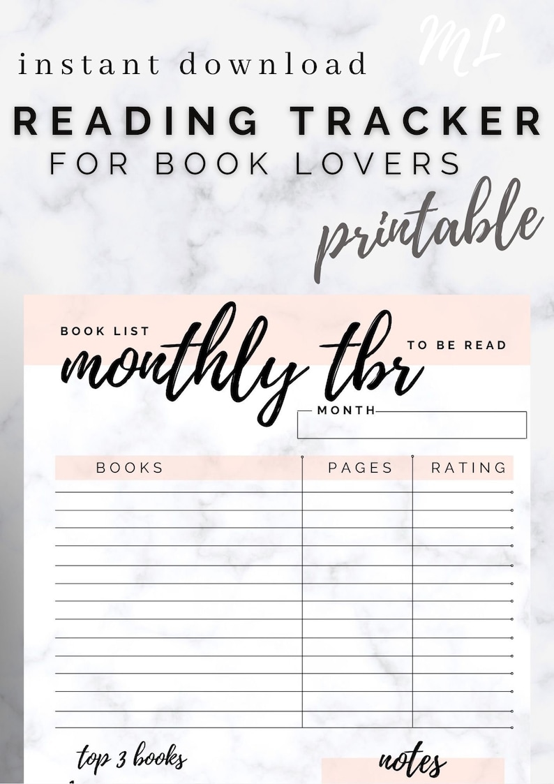 Monthly Book Page and Stars Trackers for Reading Planner or Journal ...