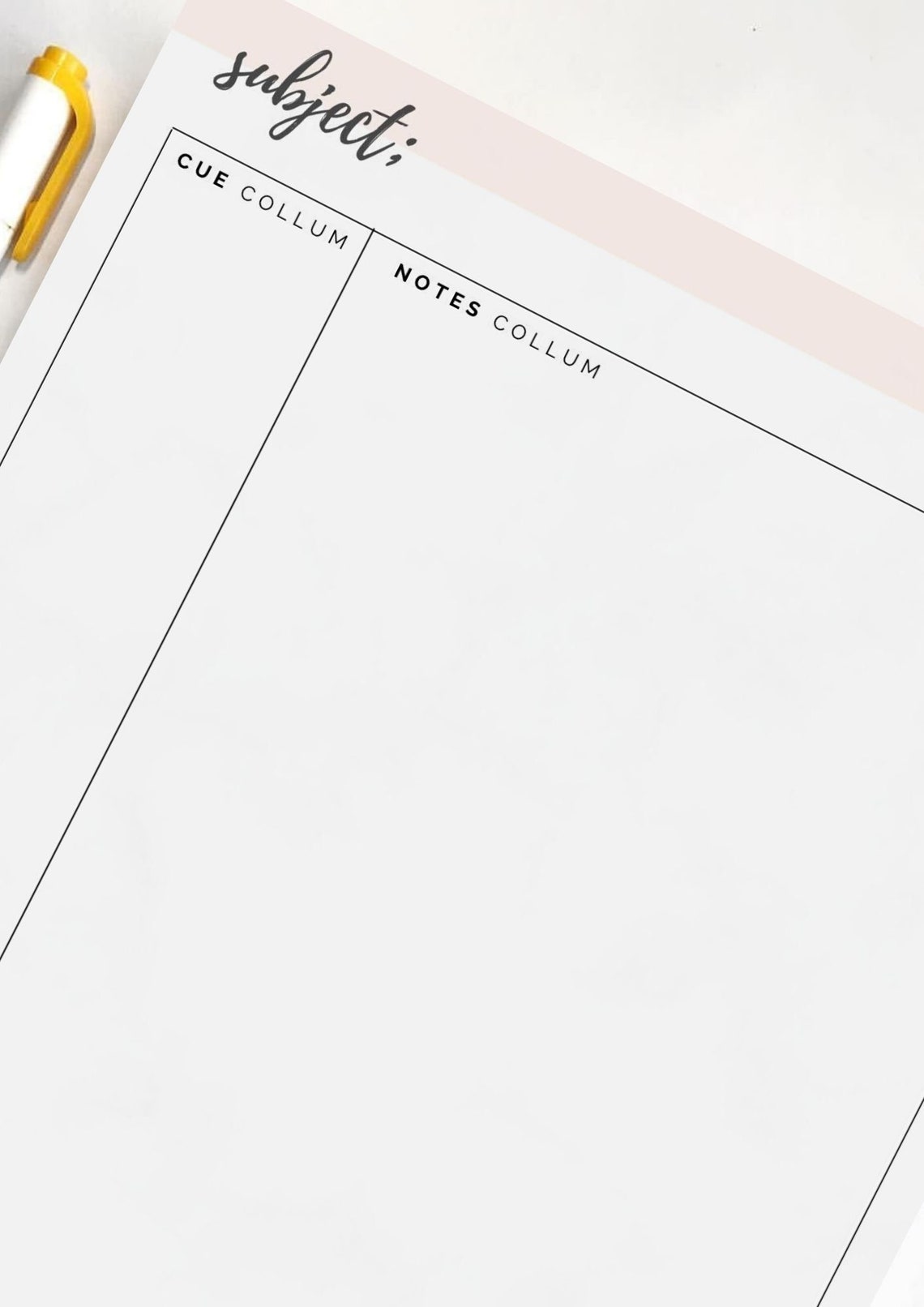 SIMPLE Cornell Notes Method Paper Student Note Template Dot Grid Lined ...