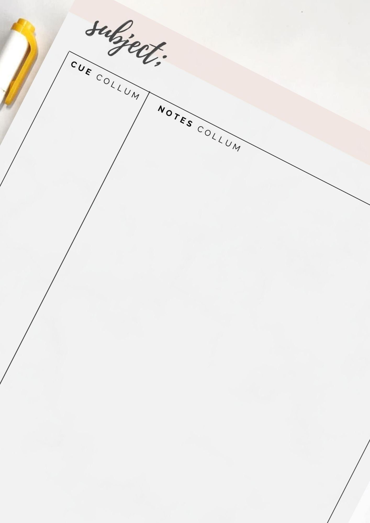 SIMPLE Cornell Notes Method Paper Student Note Template Dot Grid Lined ...