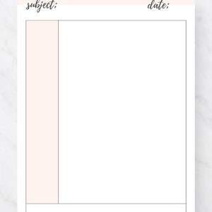 SIMPLE Cornell Notes Method Paper Student Note Template Dot Grid Lined ...
